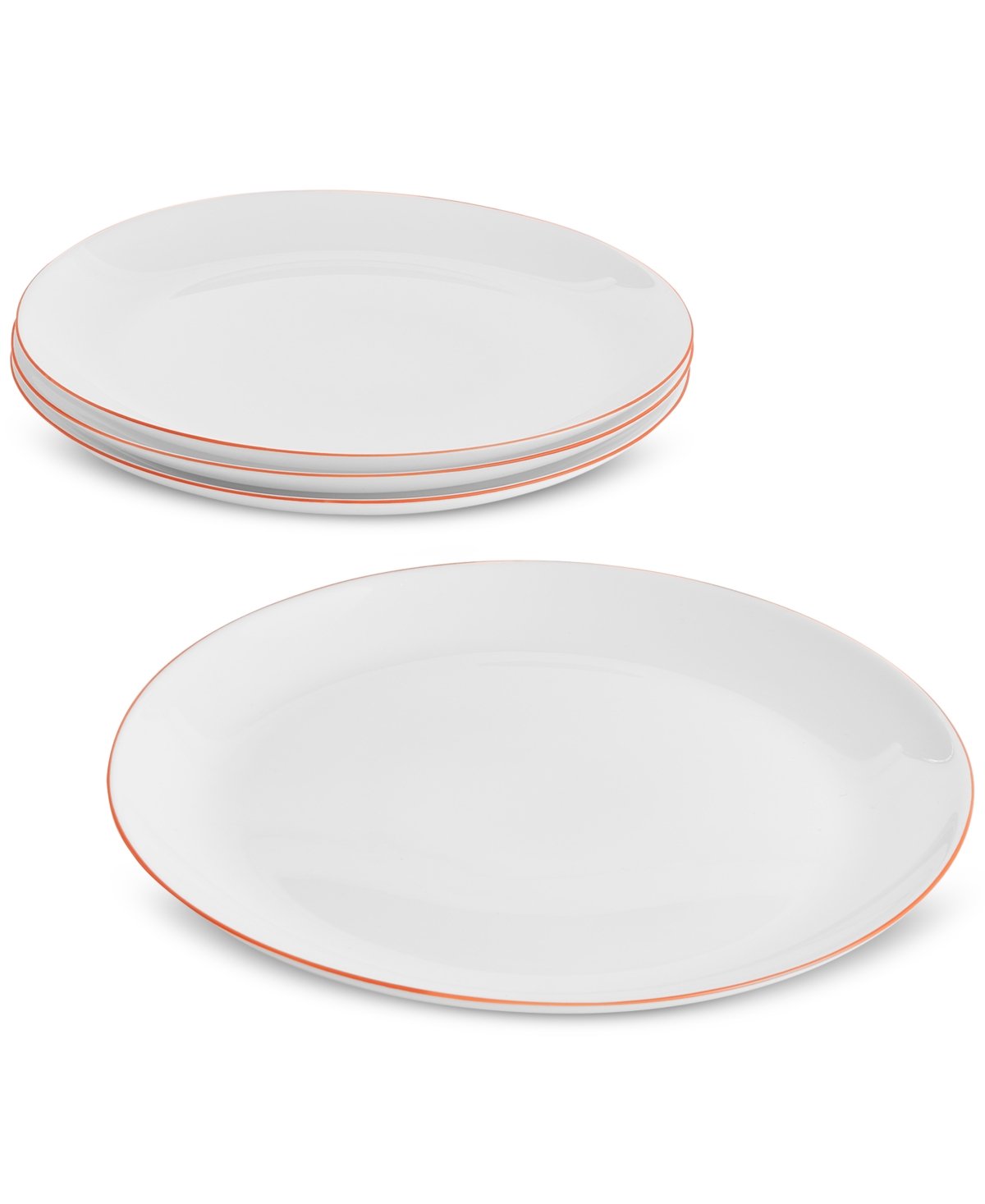 Click here for Arch Studio Opal Glass Rust Rim Dinner Plate  Set... prices