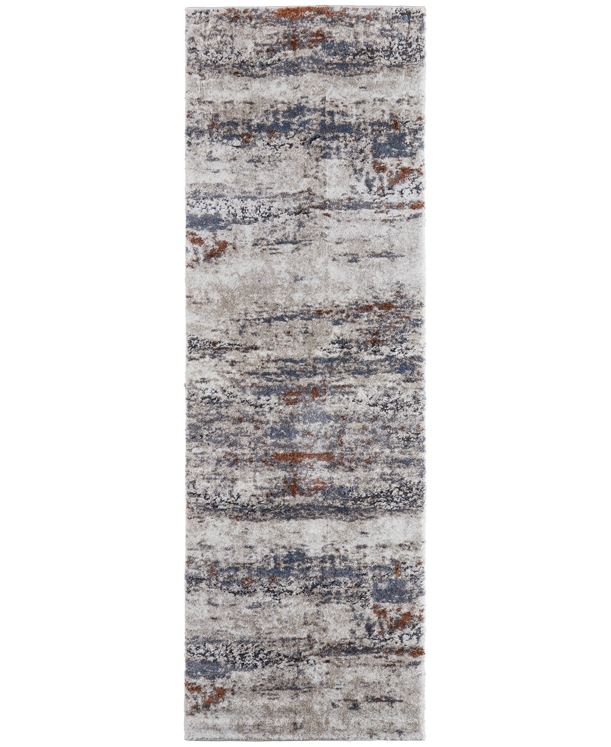 Feizy Gilmore 39MLF 26x8 Runner Area Rug - Ivory  Blue