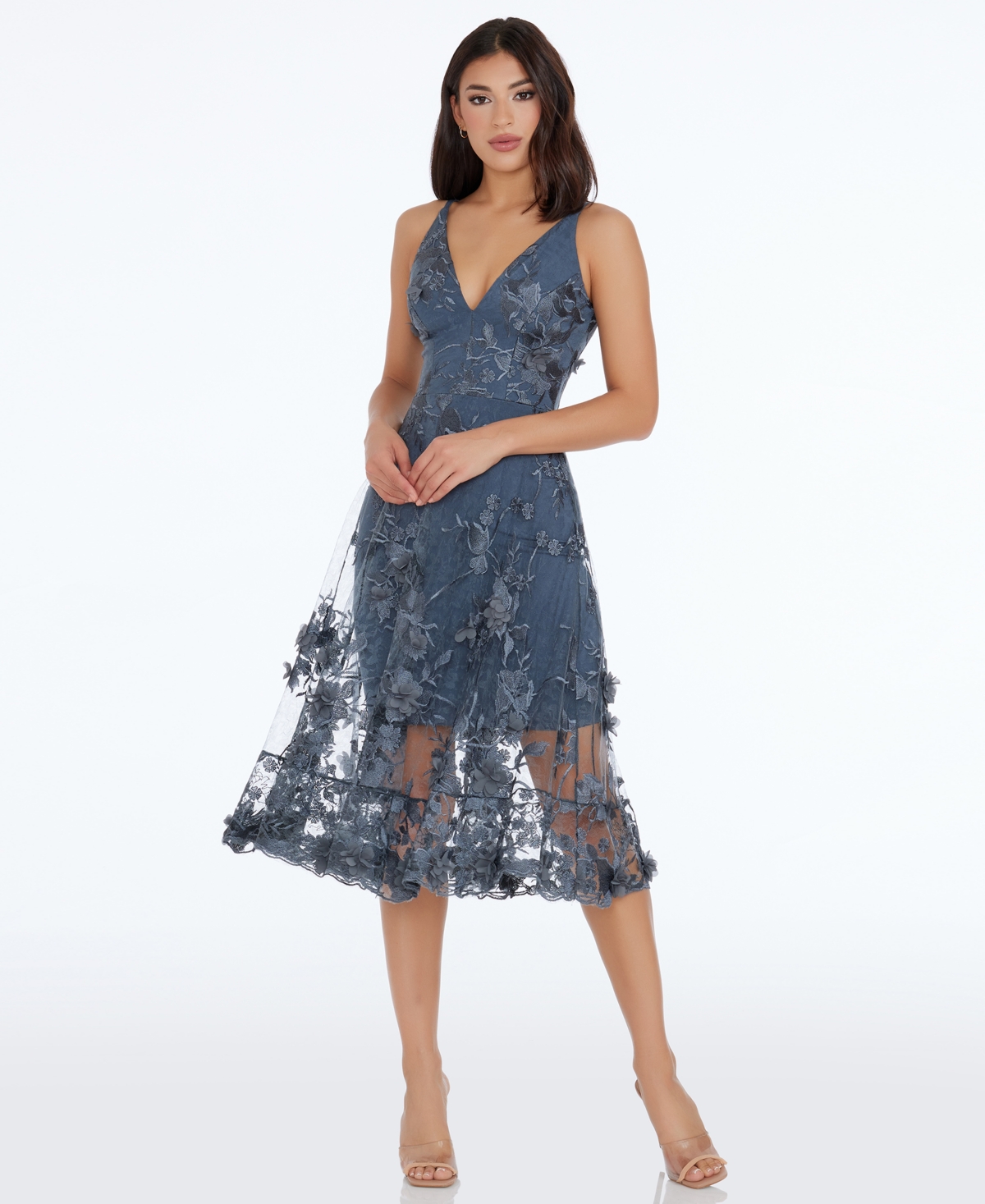 Click here for Dress the Population Audrey Floral Applique Lace D... prices