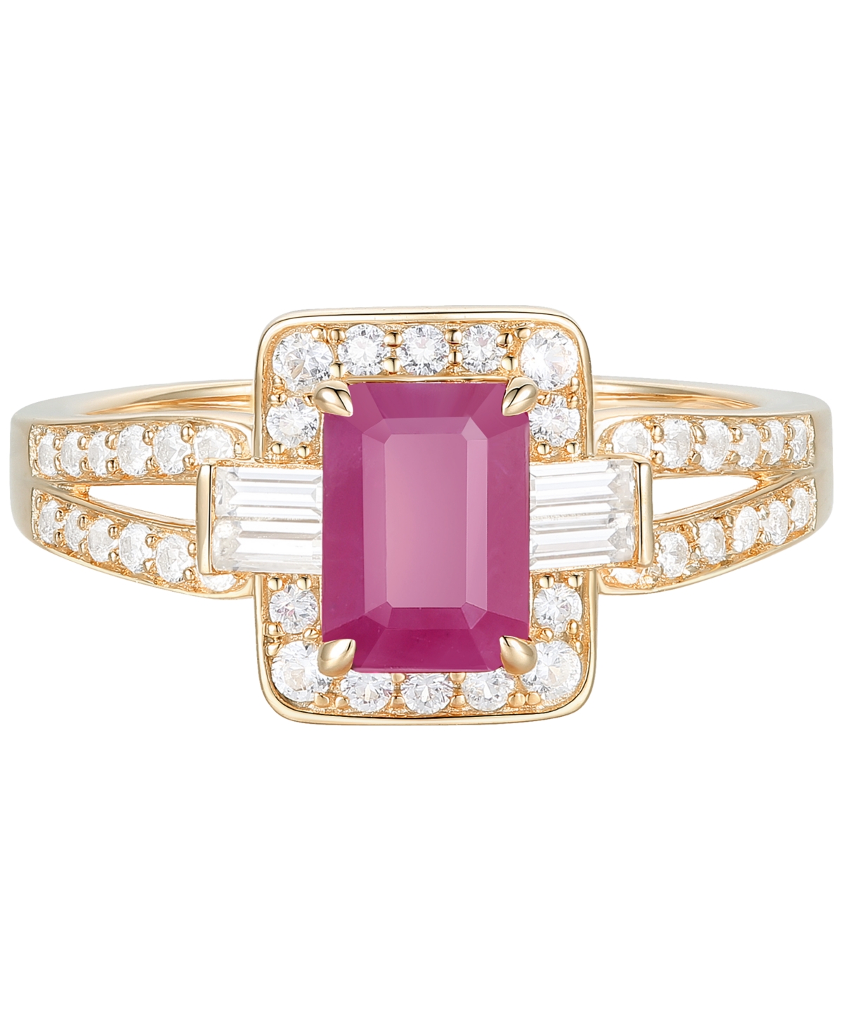 Click here for Ruby (1 ct. t.w.) & Diamond (3/8 ct. t.w.) Halo Li... prices