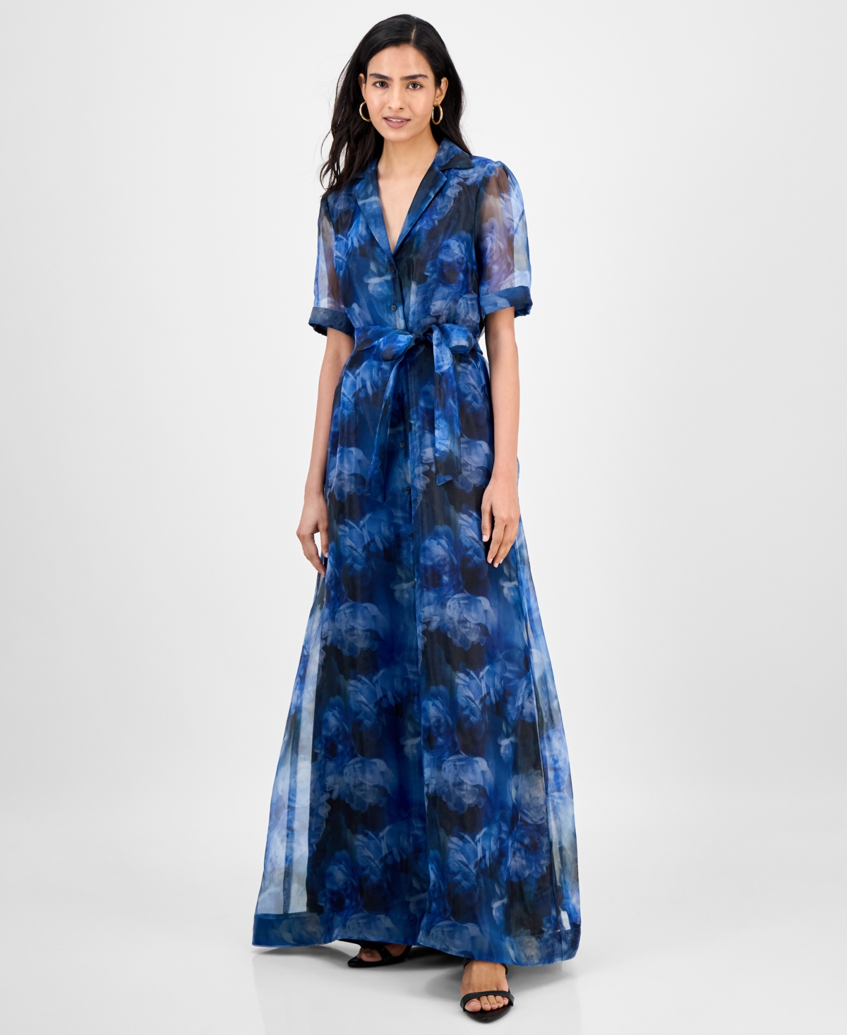 Click here for julia jordan Womens Floral-Print Short-Sleeve Maxi... prices