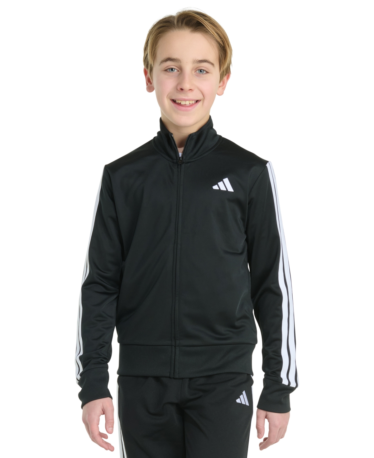 Click here for adidas Big Boys Long-Sleeve Full-Zip Essential Tri... prices