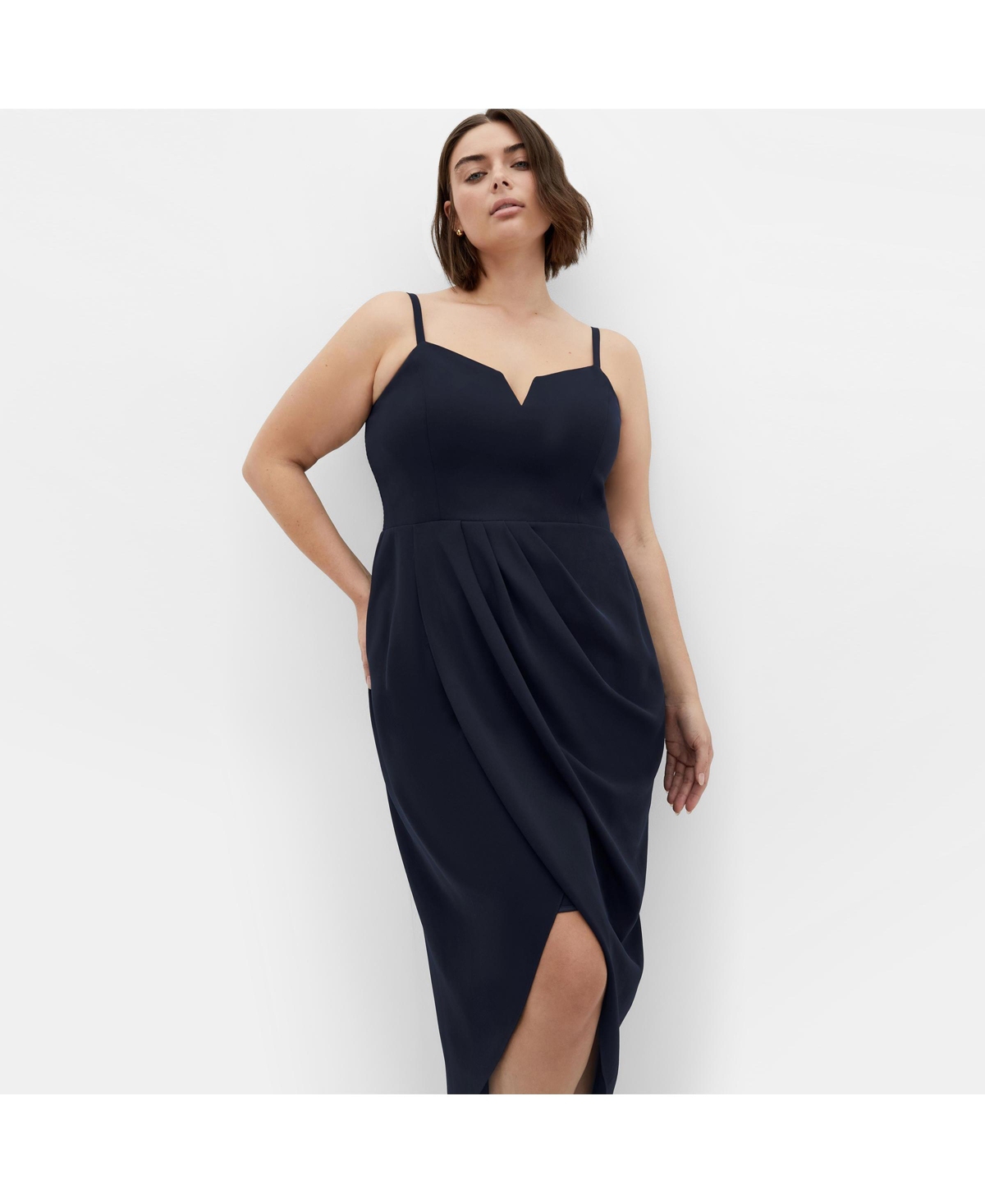 Click here for City Chic Plus Size Sassy V Dress - Navy prices