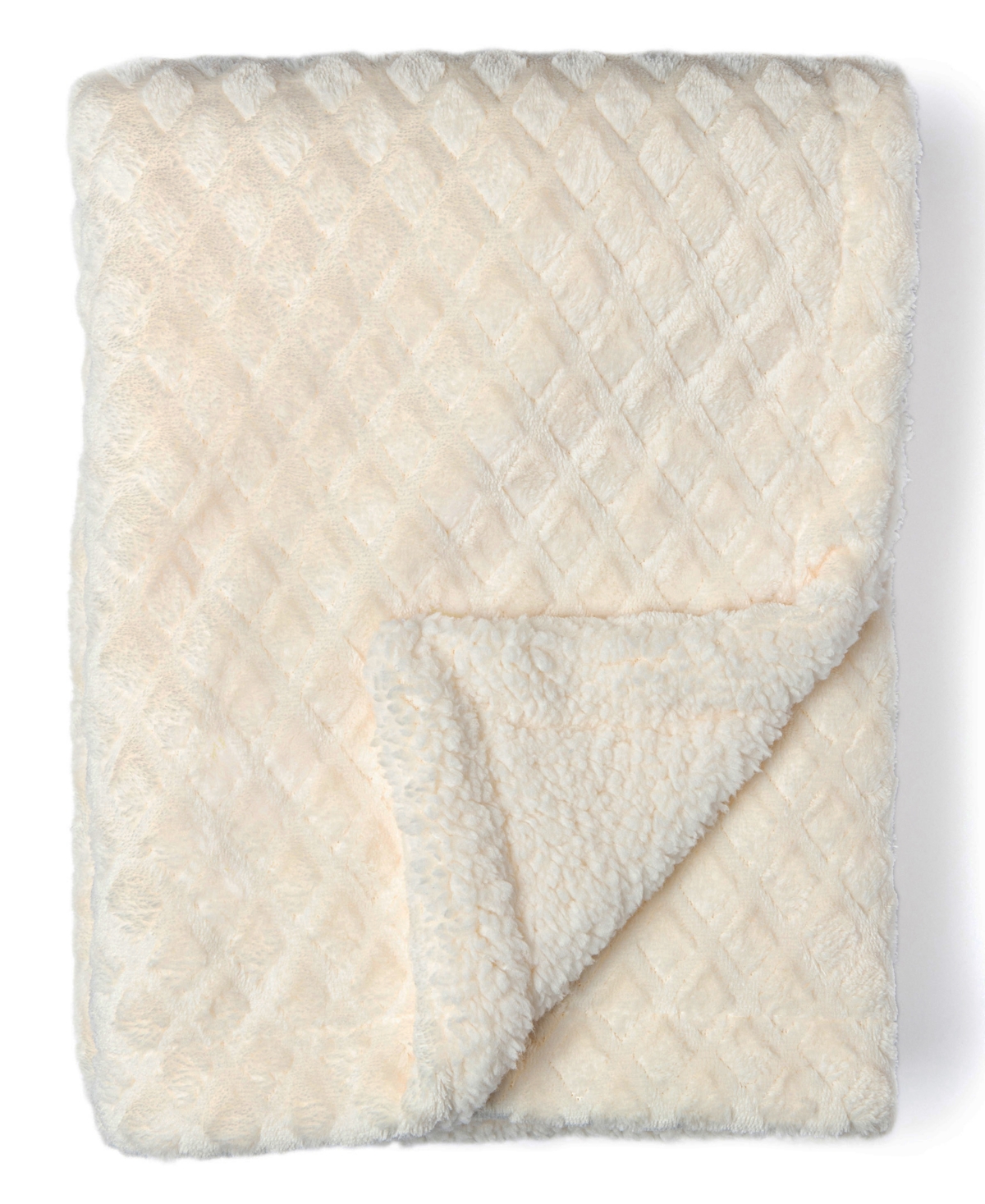 Click here for 3 Stories Trading Diamond Plush Sherpa Baby Blanke... prices