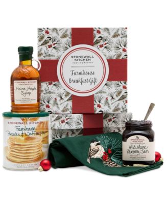 Stonewall Kitchen Holiday Farmhouse Breakfast Gift Box, 4 Piece Set ...