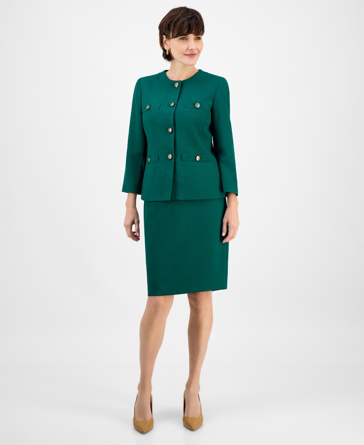 Click here for Le Suit Womens Pencil Skirt Suit - Emerald prices