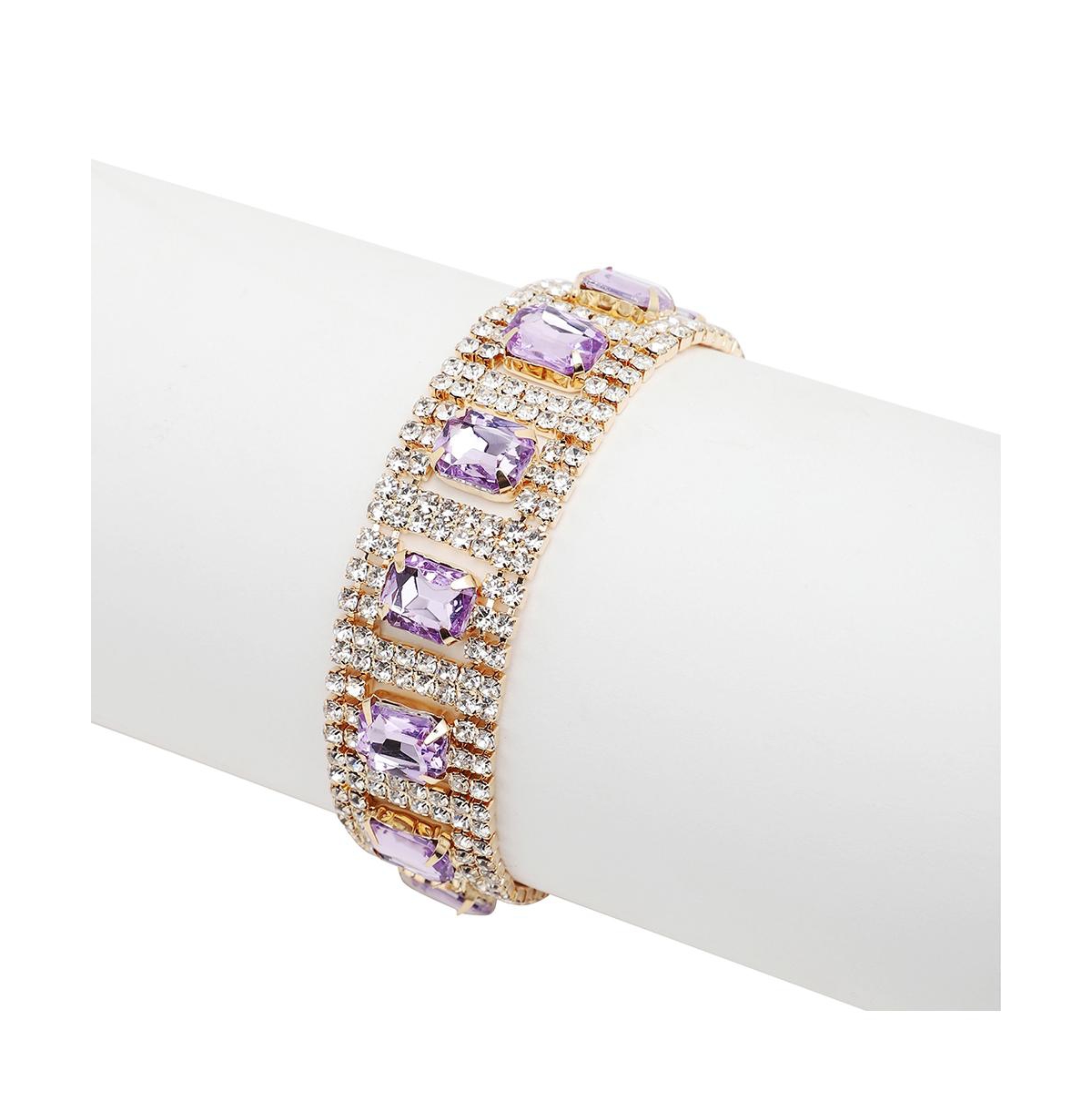 Click here for Sohi Party Stone Statement Bracelet - Purple prices