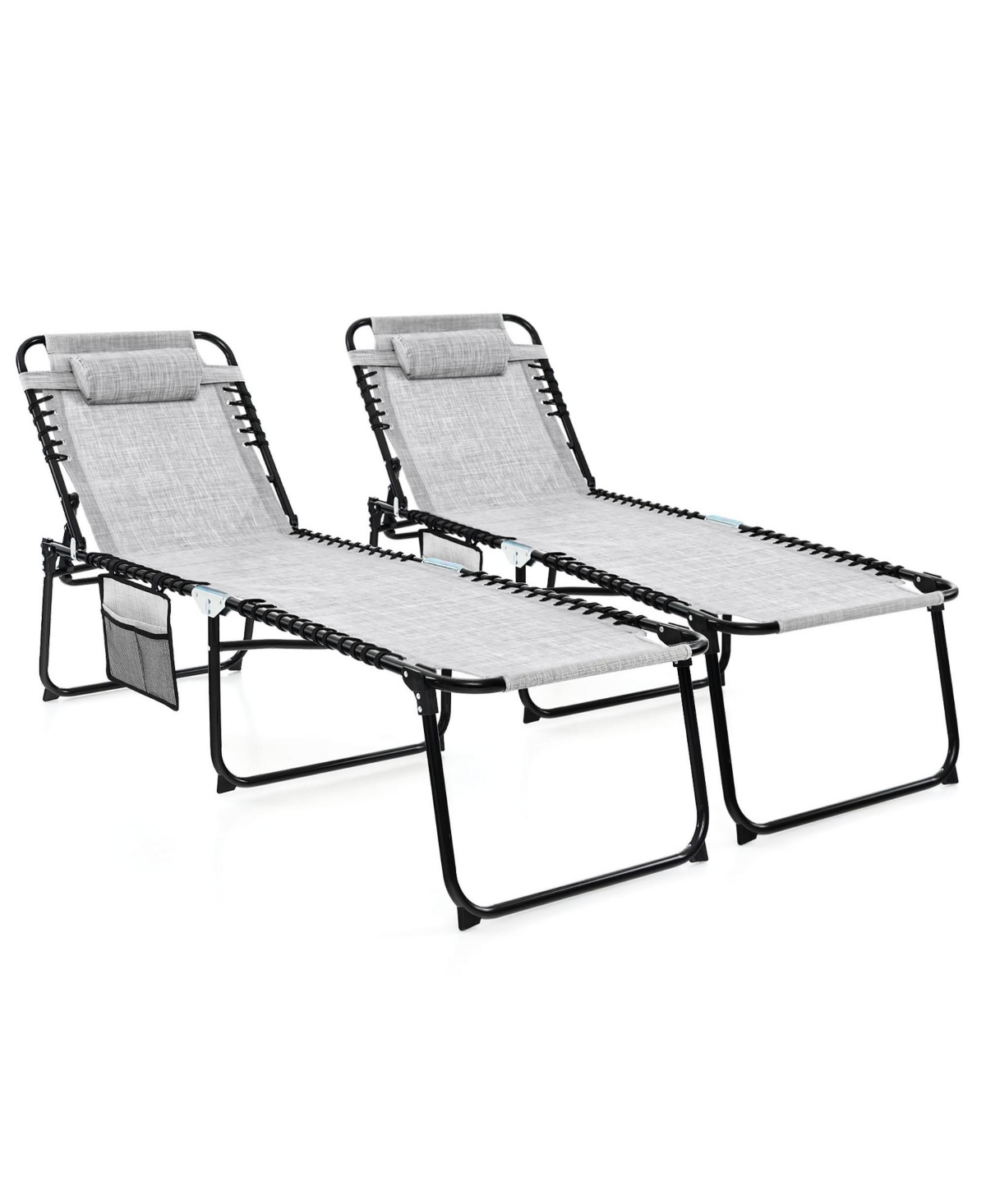 Click here for Gymax 2 Pcs Folding Chaise Lounge Portable Lay Fla... prices