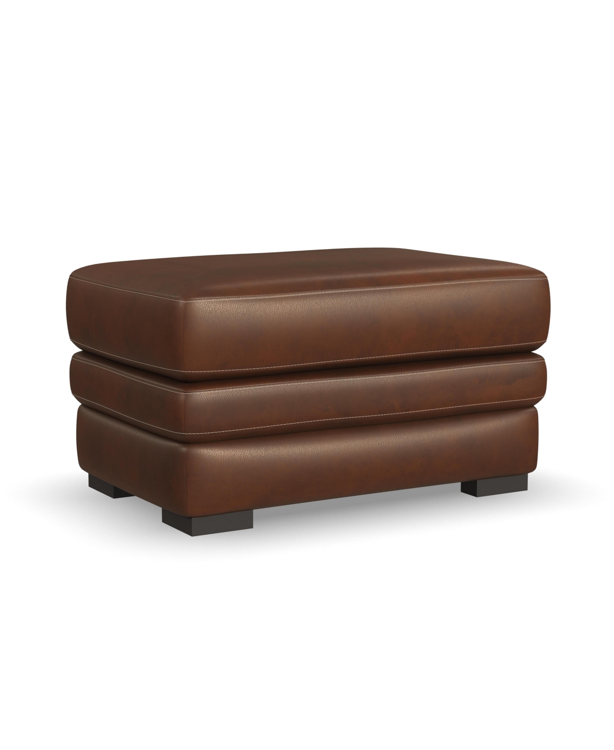 Click here for Flexsteel David 36 Pecan Leather Ottoman - Pecan prices