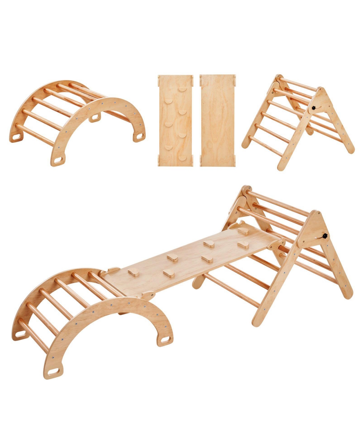 Click here for Slickblue Toddler Wooden Pikler Triangle Set 5 in... prices