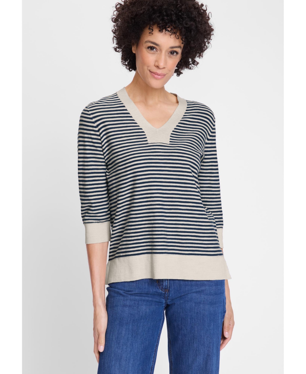 Click here for Olsen Womens Britian Striped Cotton Pullover - Tru... prices