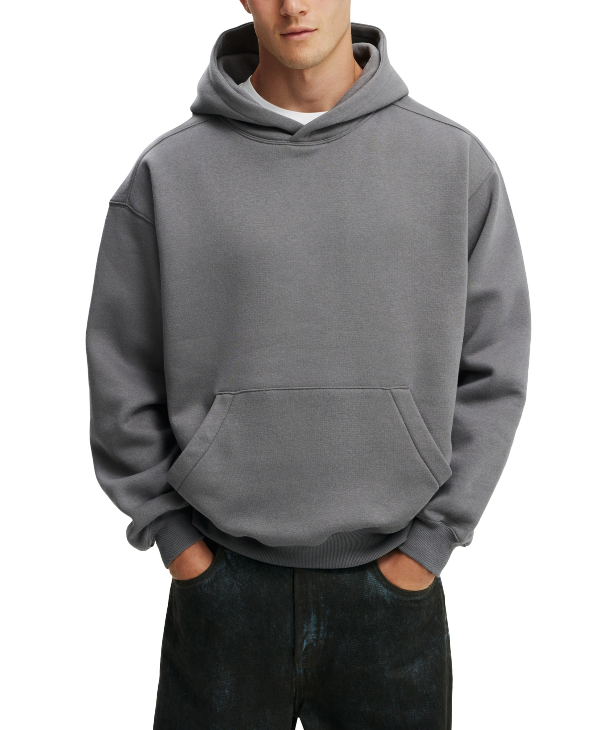 Click here for Cotton On Mens Box Fit Hoodie - Slate stone prices