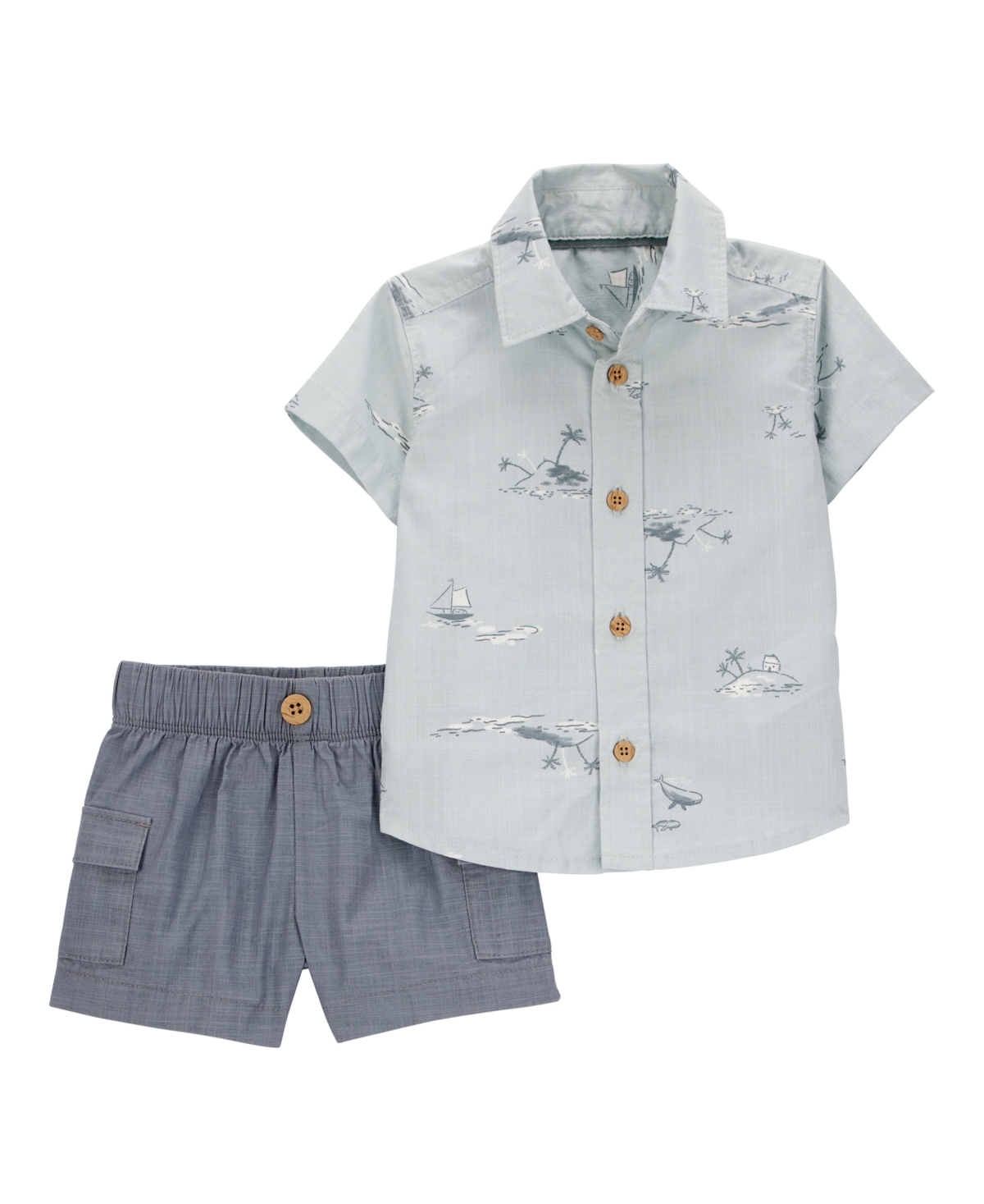Click here for Carters Baby Boys Cotton Button-Down Shirt & Short... prices