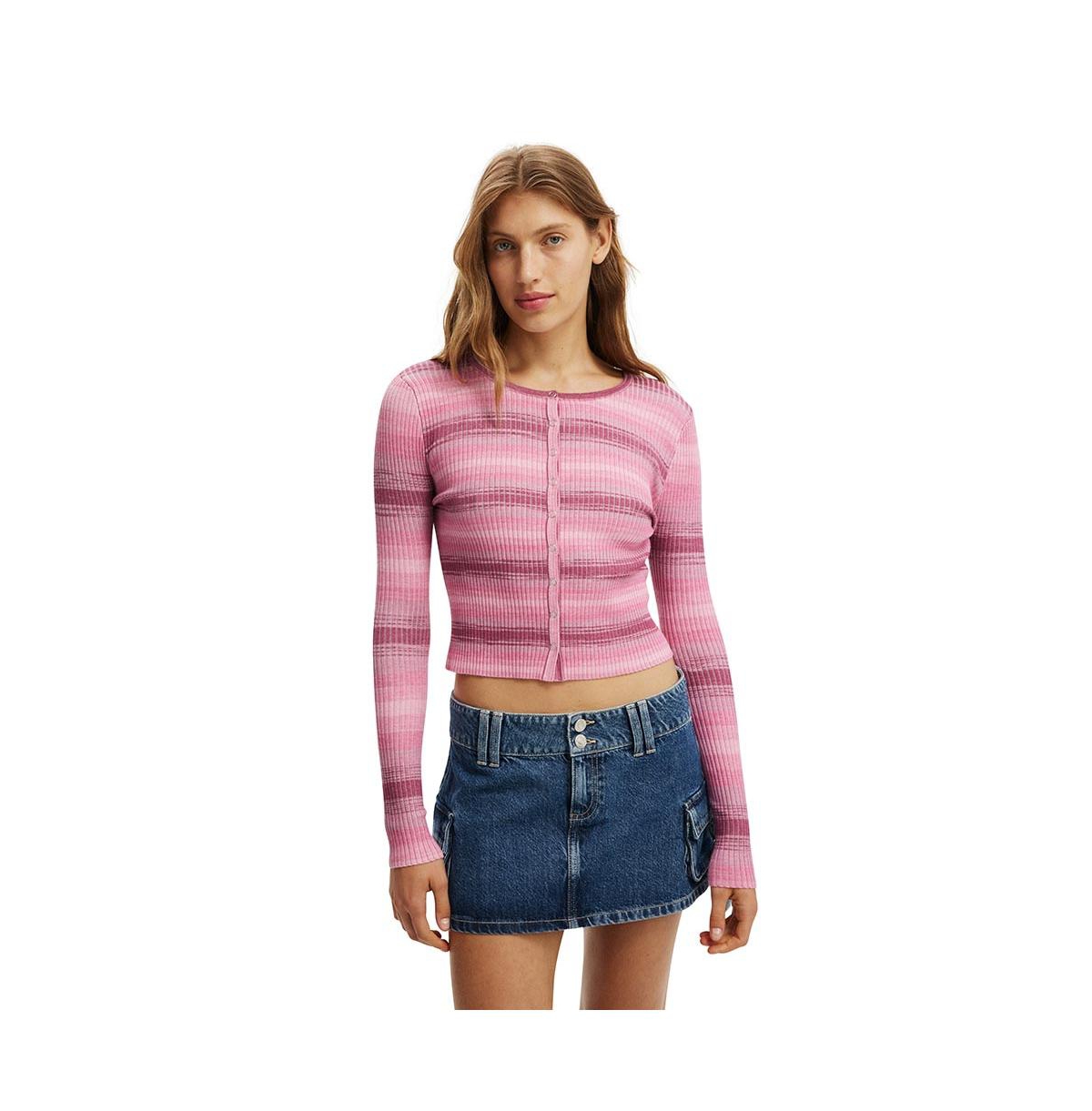 Click here for Cotton On Womens Everfine Rib Knit Cardigan - Pink... prices