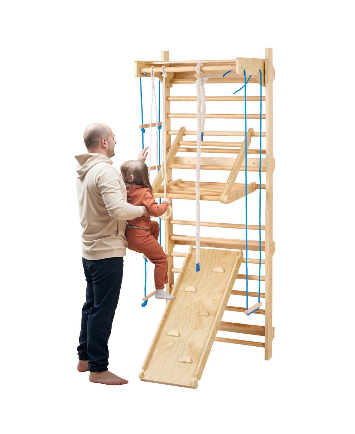 Click here for Slickblue Toddler 8 in 1 Wooden Indoor Wall Gym Sw... prices