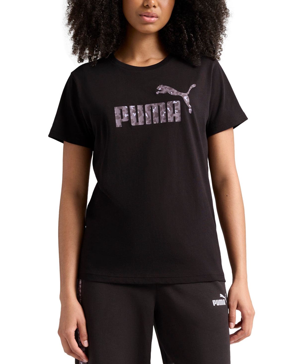 Click here for Puma Womens Animal Graphic Cotton Logo T-Shirt - P... prices