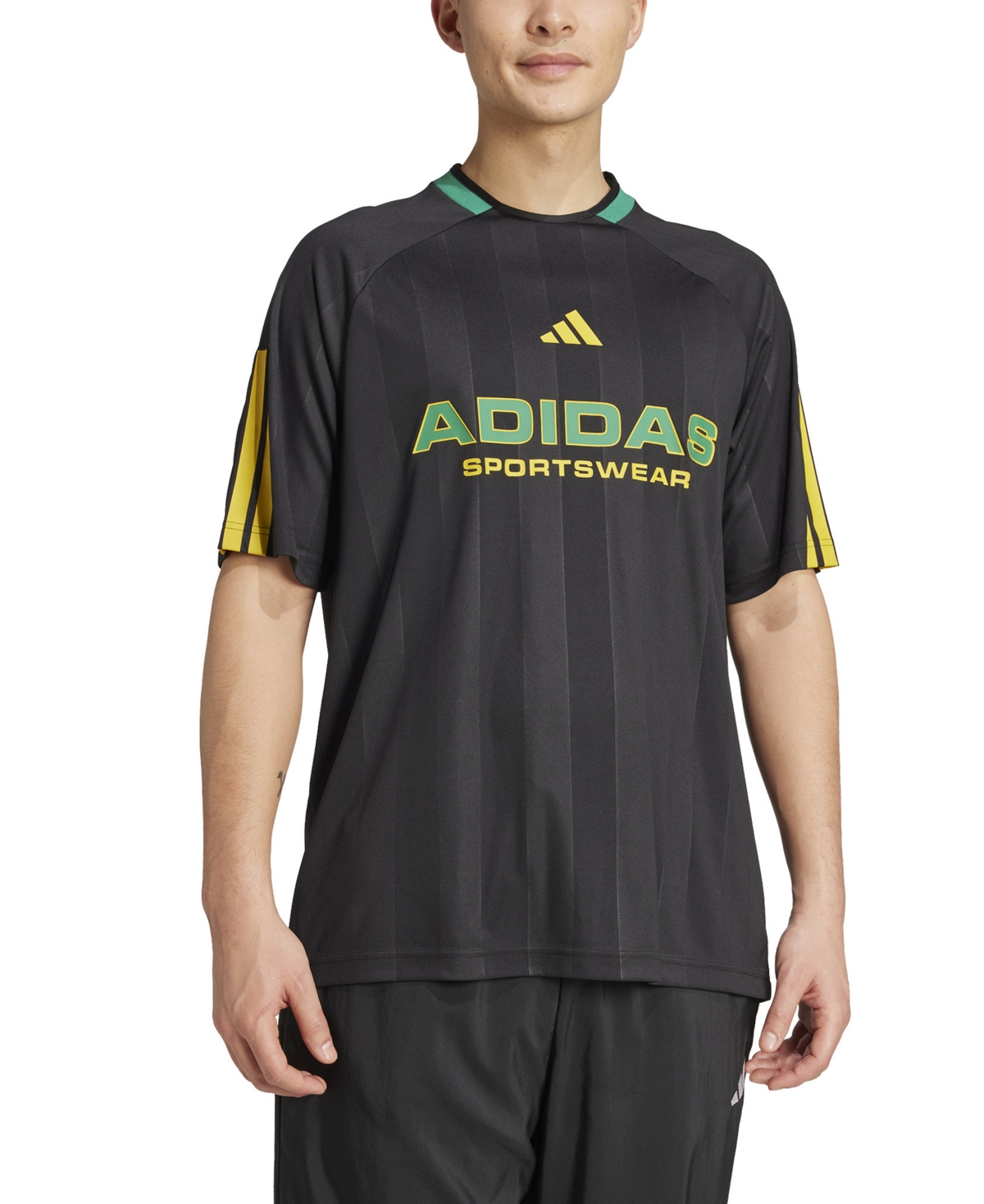 Click here for adidas Mens Nation Stripe Logo Jersey T-Shirt - Bl... prices