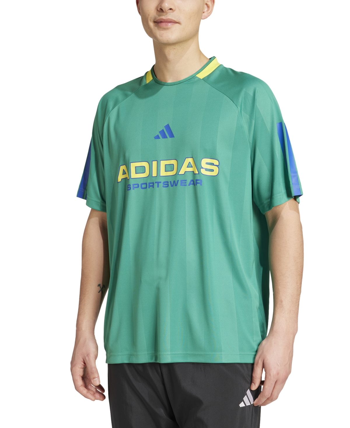 Click here for adidas Mens Nation Stripe Logo Jersey T-Shirt - Bo... prices