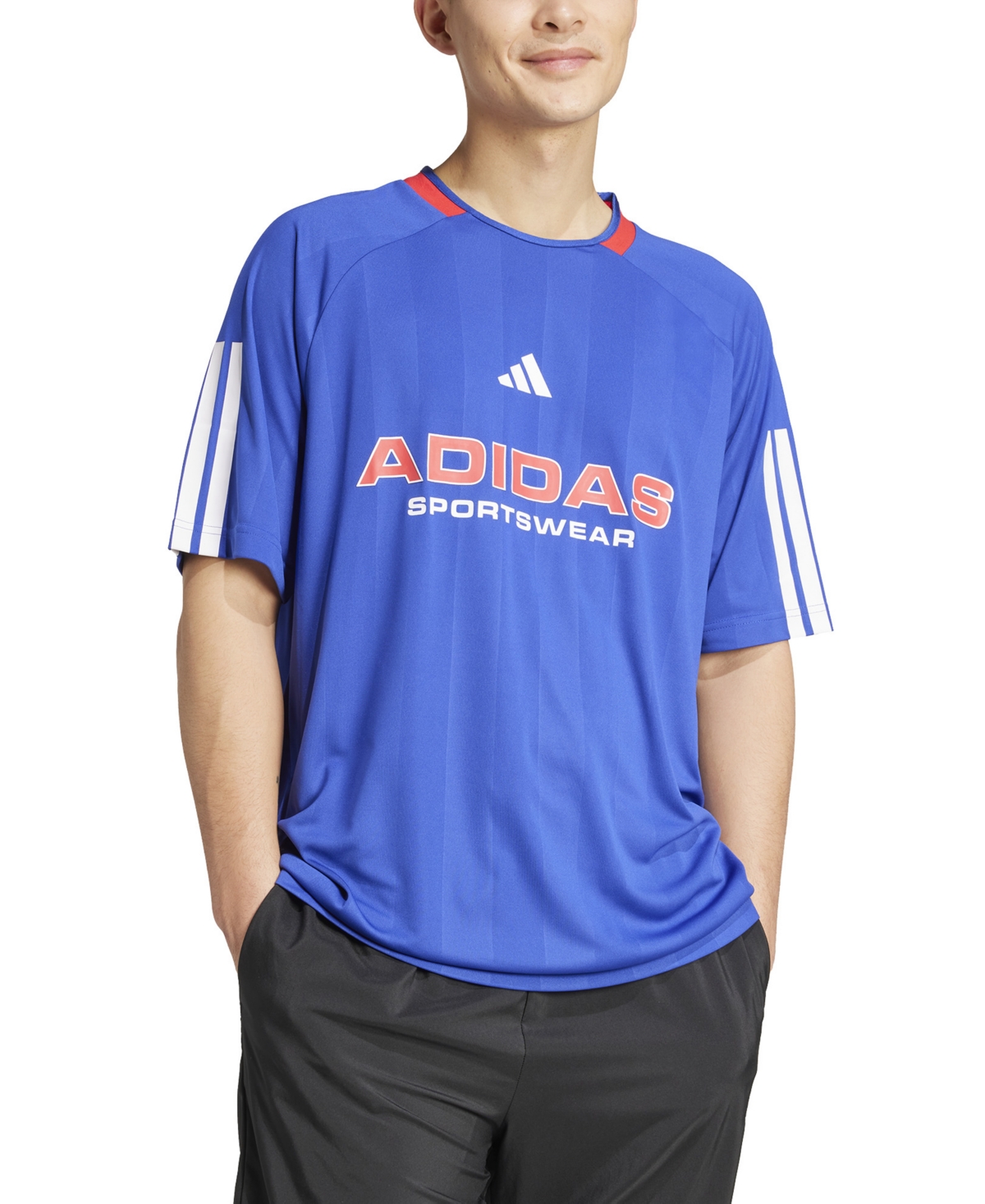 Click here for adidas Mens Nation Stripe Logo Jersey T-Shirt - Lu... prices