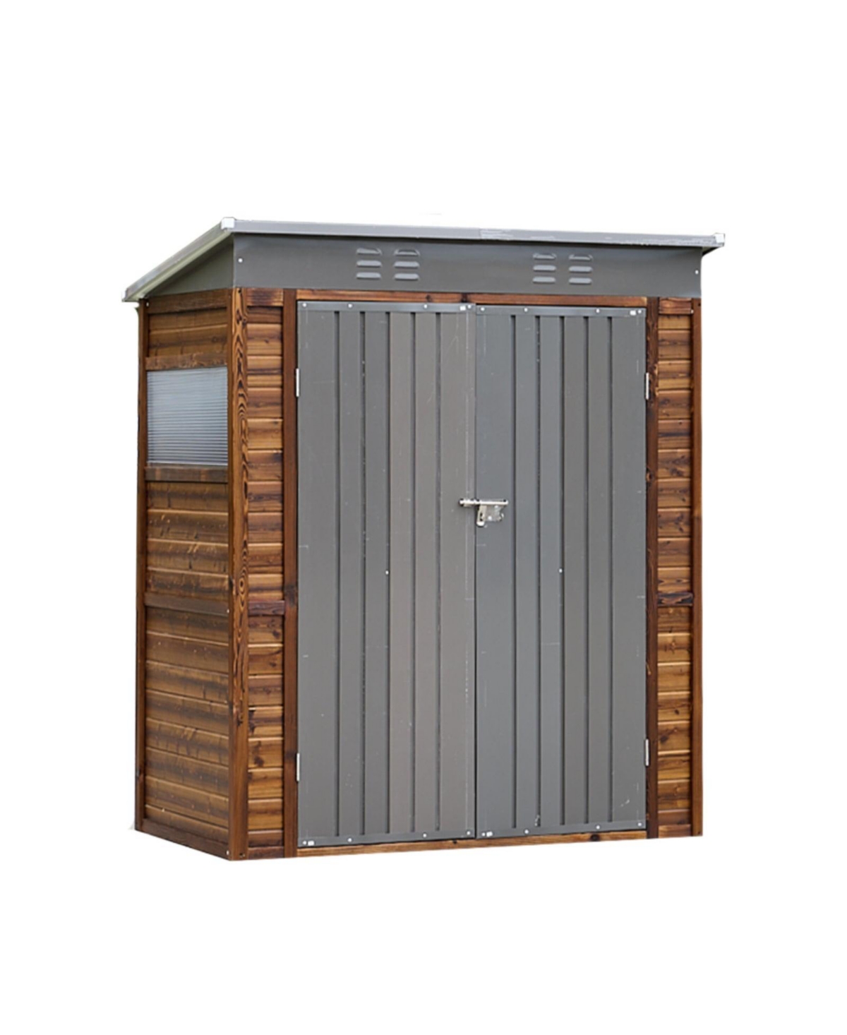 Click here for Mondawe 3x5FT Iron-Wood Outdoor Storage Tool Shed... prices