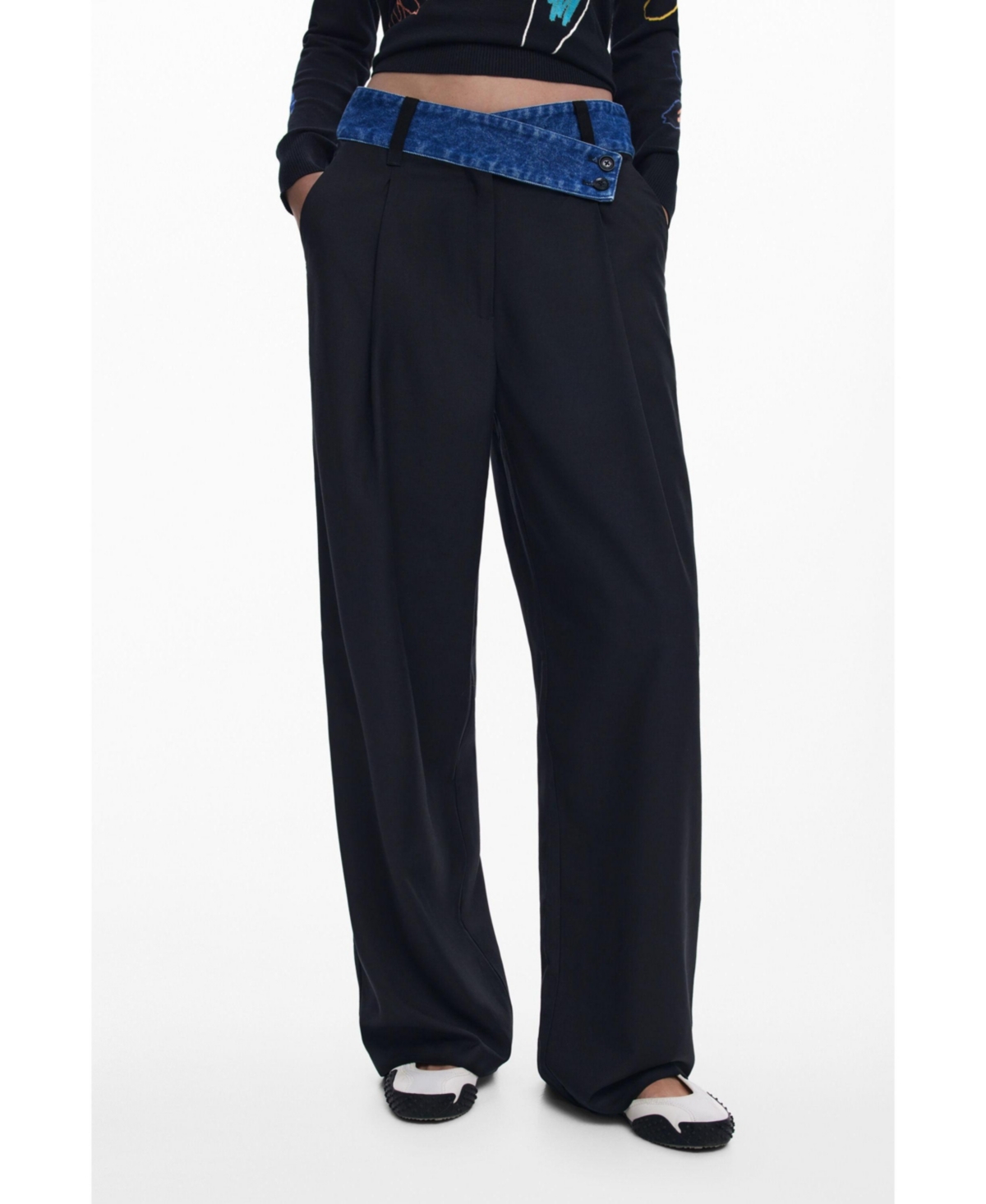 Click here for Desigual Womens Tailored combined trousers - Black prices