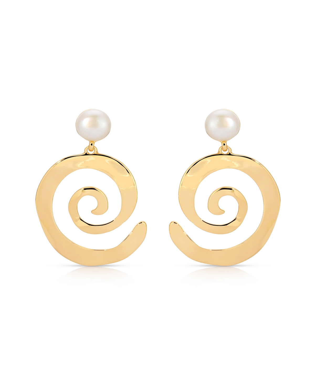 Click here for Ettika Aura Swirl Mother of Pearl Drop Earrings -... prices