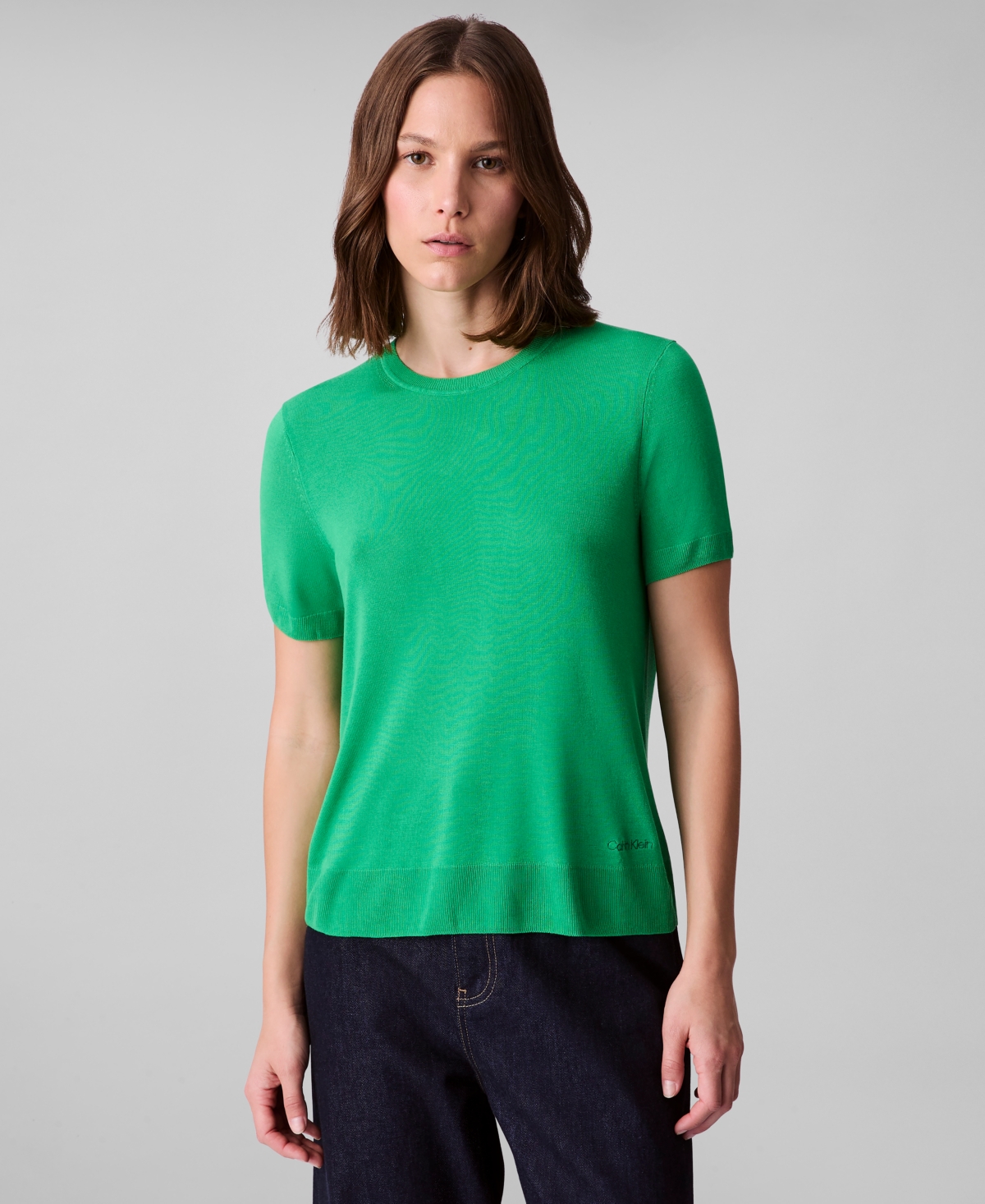 Click here for Calvin Klein Womens Fine Gauge Short-Sleeve Sweate... prices