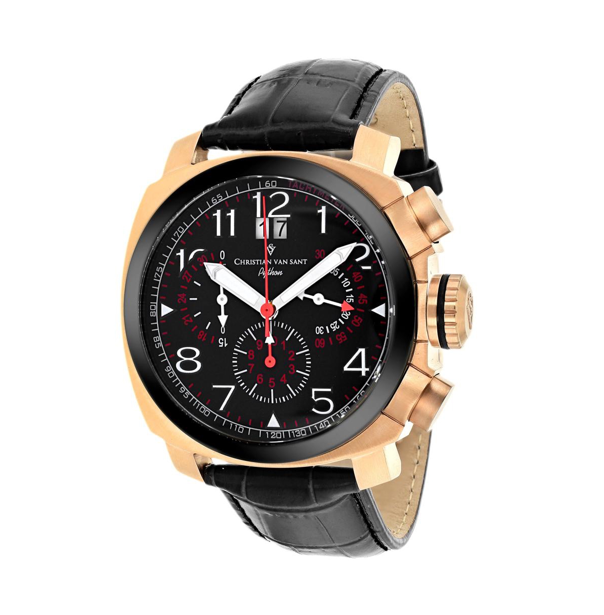 Click here for Christian Van Sant Mens Grand Python Black Dial Wa... prices