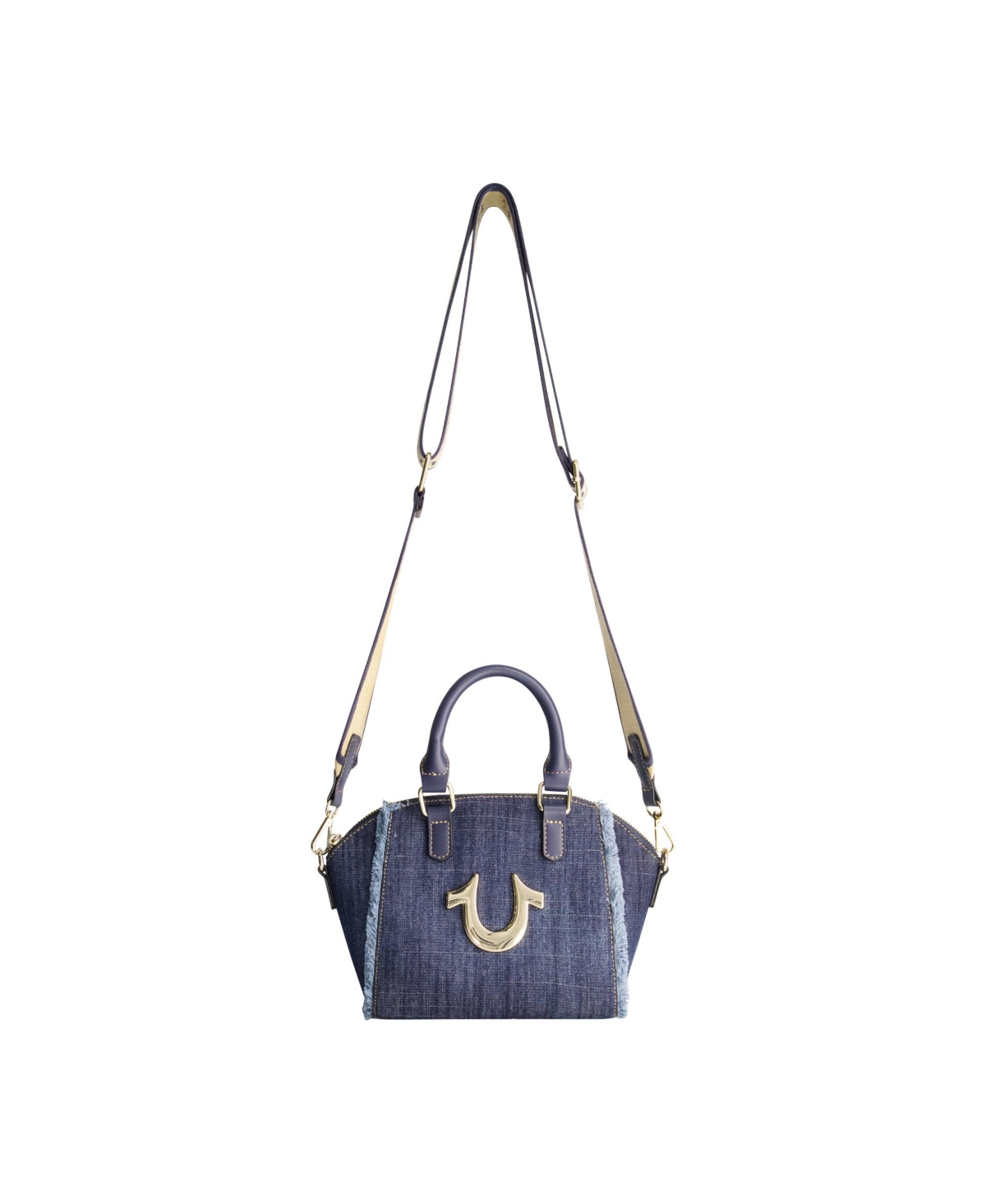 Click here for True Religion Frayed Denim Horseshoe Satchel - Den... prices