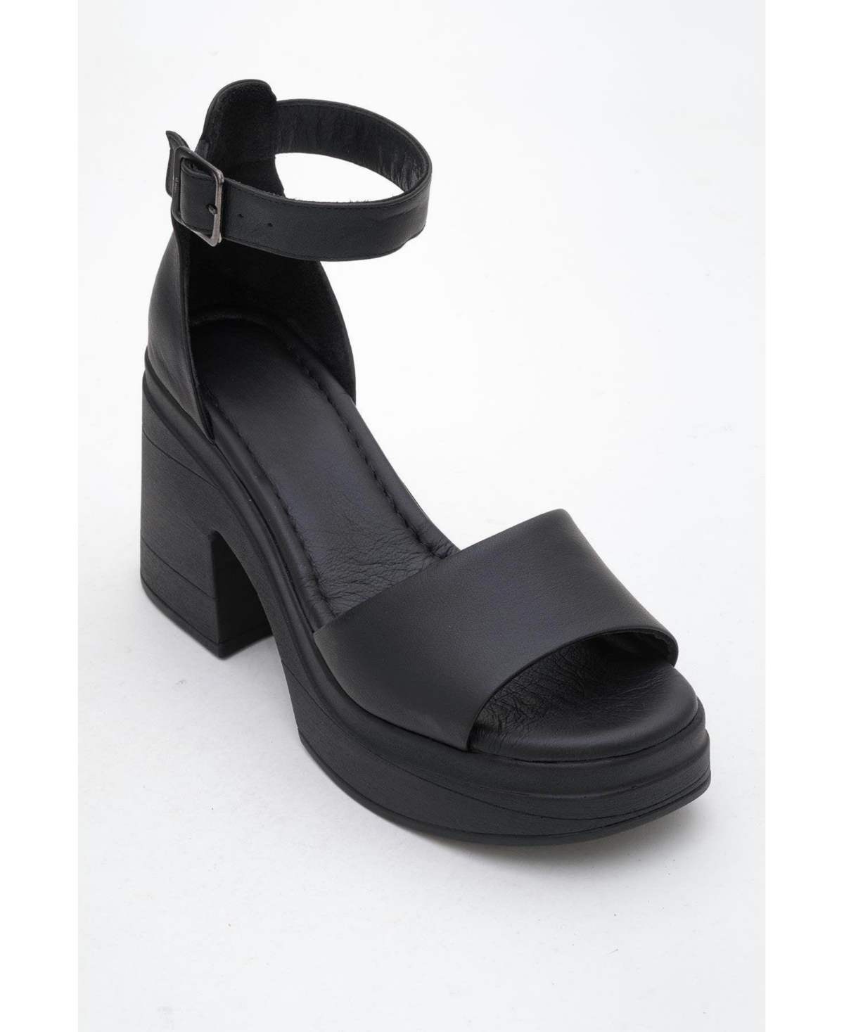 Click here for Margot Leather Platform Sandal (Women) - Black lea... prices