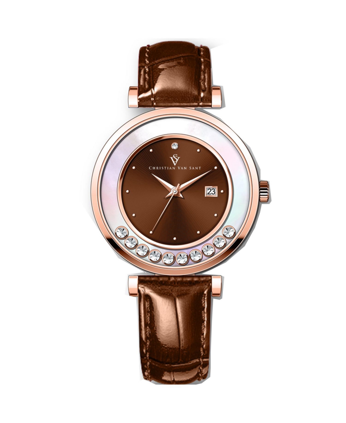 Click here for Christian Van Sant Womens Bria Brown Dial Watch -... prices