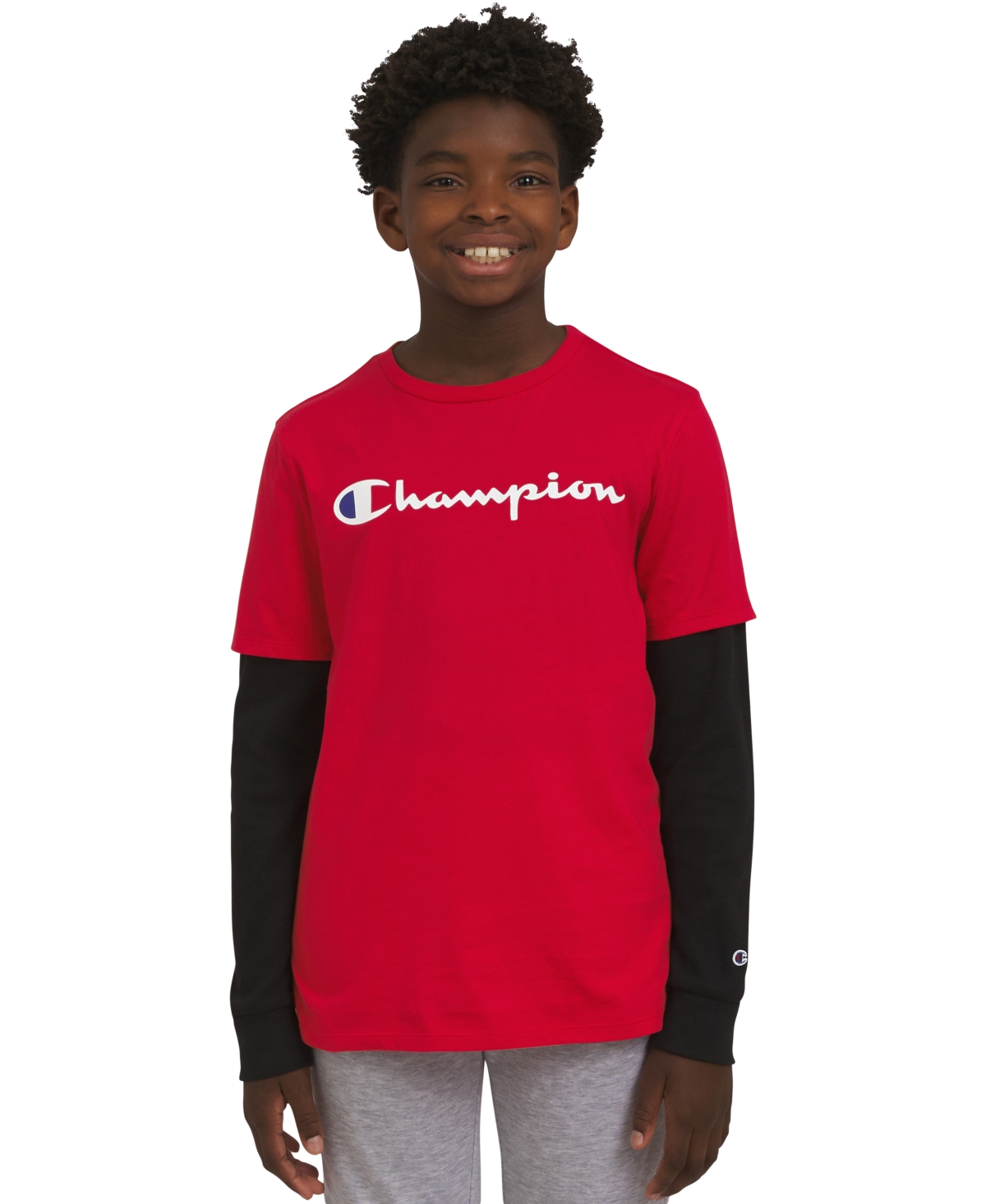 Click here for Champion Big Boys Layered-Look Logo Graphic T-Shir... prices