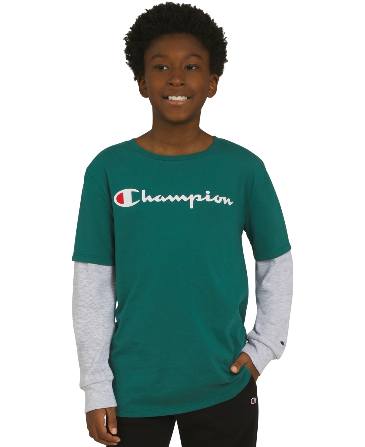 Click here for Champion Big Boys Layered-Look Logo Graphic T-Shir... prices