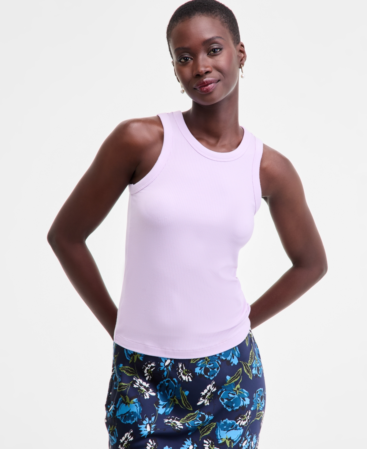 Click here for On 34th Womens Ribbed High-Neck Tank Top  Created... prices