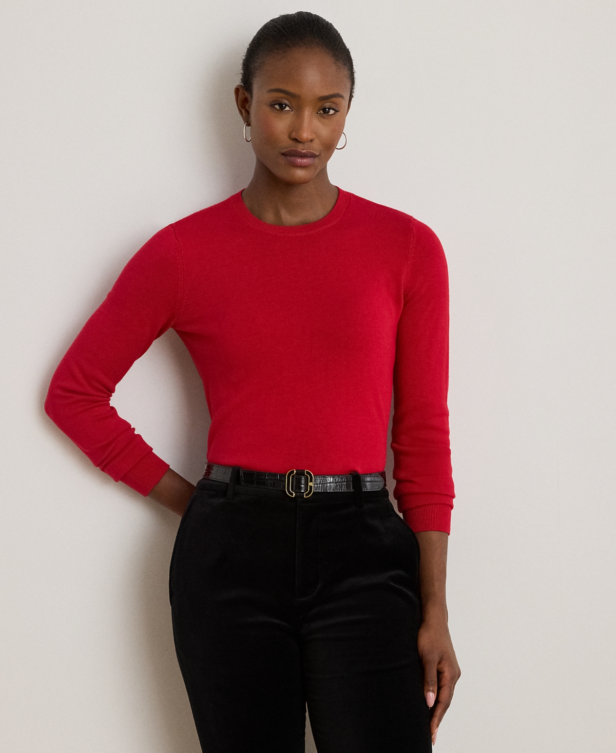 Click here for Lauren Ralph Lauren Petite Cotton-Blend Sweater -... prices