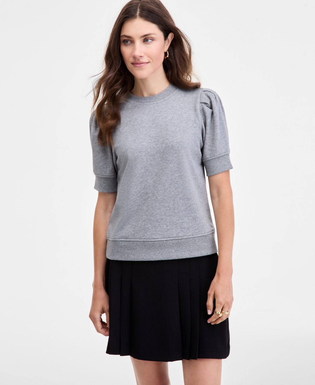 Click here for On 34th Womens Puff-Sleeve French Terry Sweatshirt... prices
