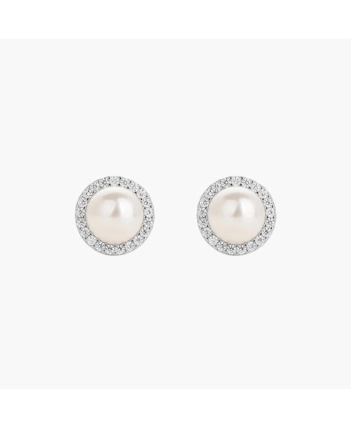 Click here for Sterling Silver 18k Gold Plated Eleanor Pearl Stud... prices