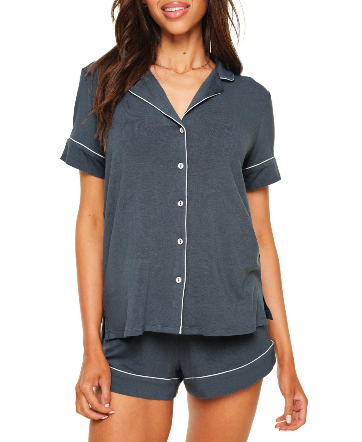 Click here for Adore Me Jane Womens Pajama Shirt & Shorts Set - D... prices