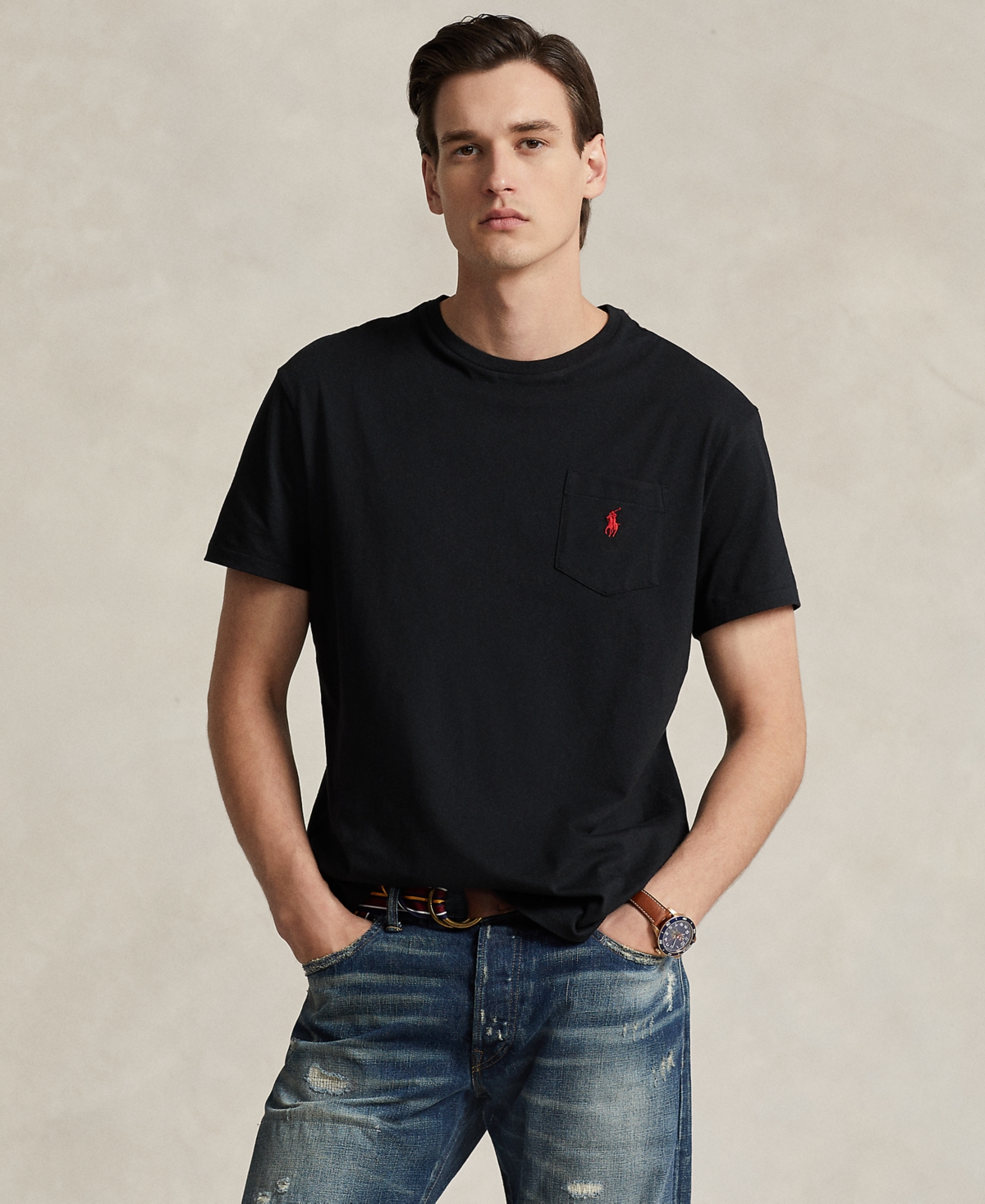 Click here for Polo Ralph Lauren Mens Classic Fit Crew Neck Pocke... prices