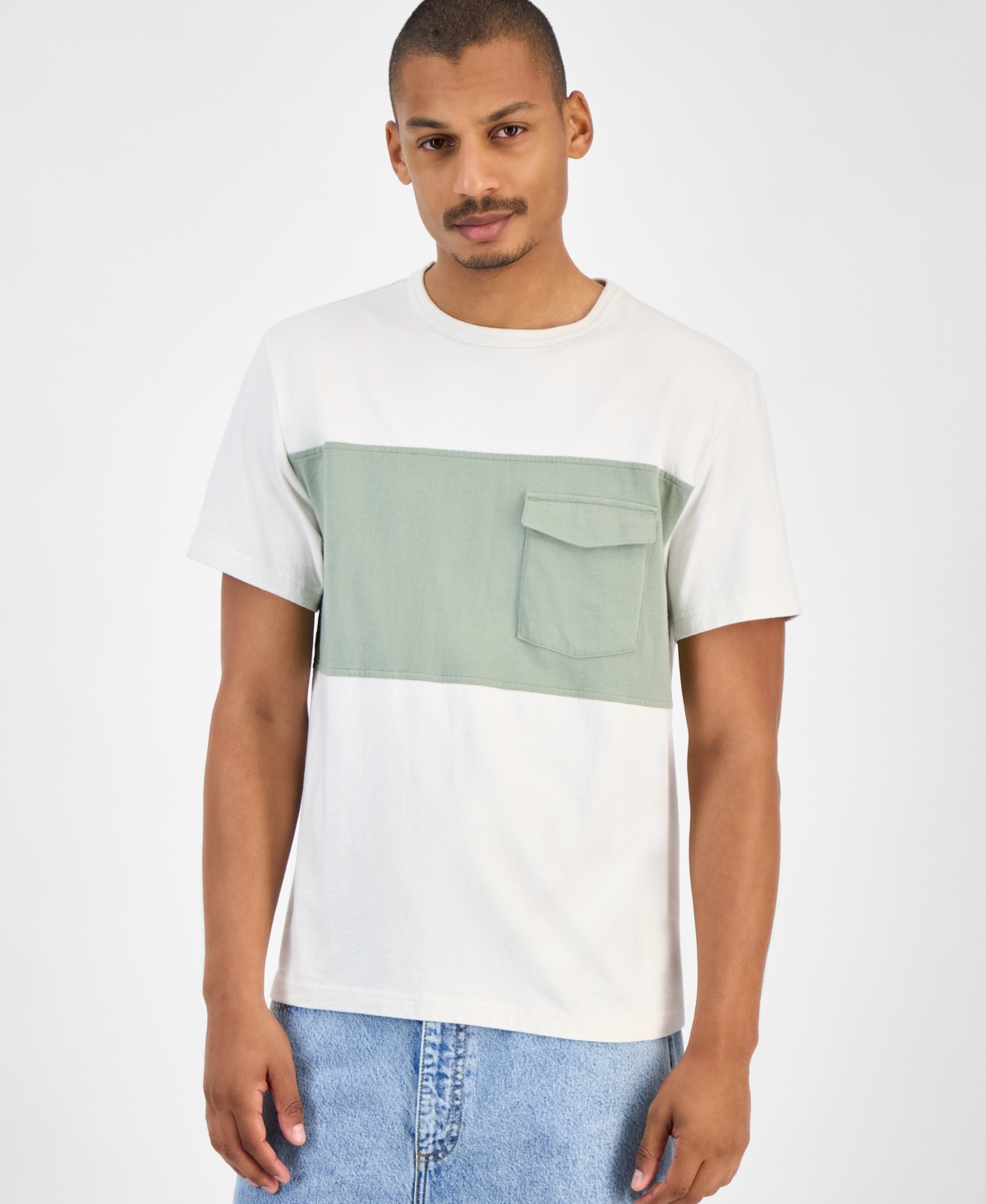 Click here for Sun + Stone Mens Utility Colorblocked T-Shirt  Mac... prices