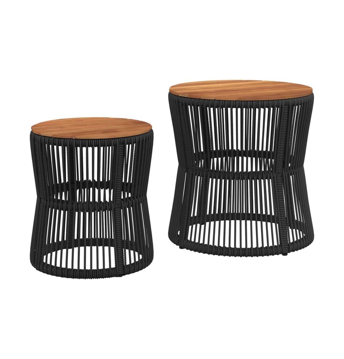 Click here for vidaXL Patio Side Tables 2 pcs with Wooden Top Bla... prices