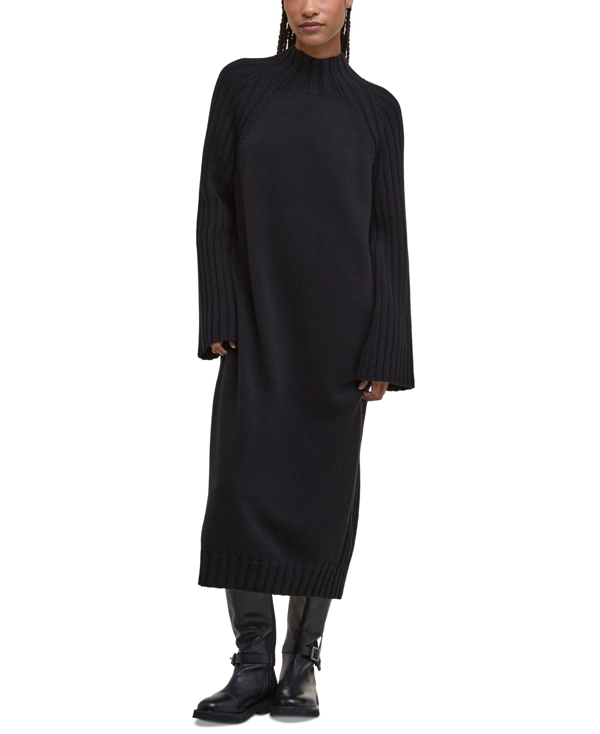 Click here for Barbour Womens Knitted Vera Midi Dress - Black prices