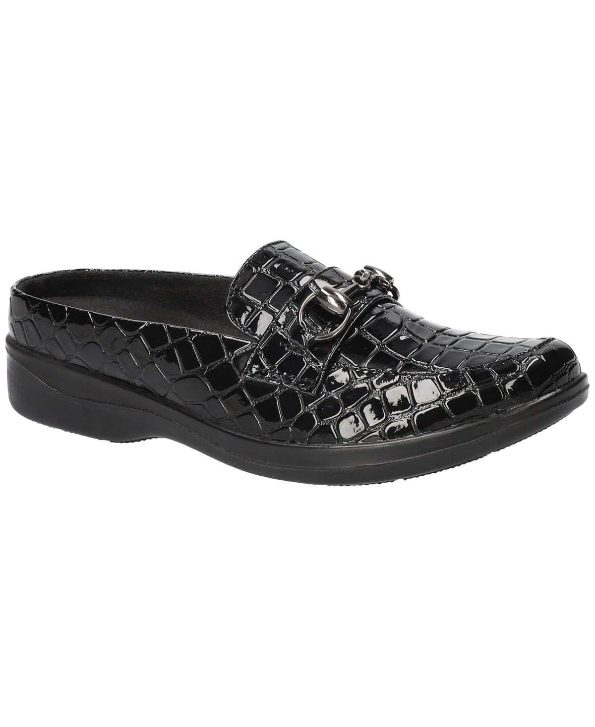 Click here for Easy Street Womens Nell Comfort Mules - Black Croc... prices
