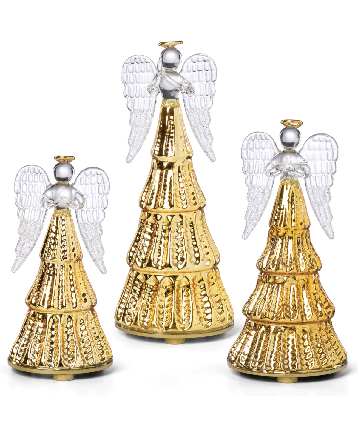 Click here for Lenox Radiant Light Lit Glass Angel Figurines  Set... prices