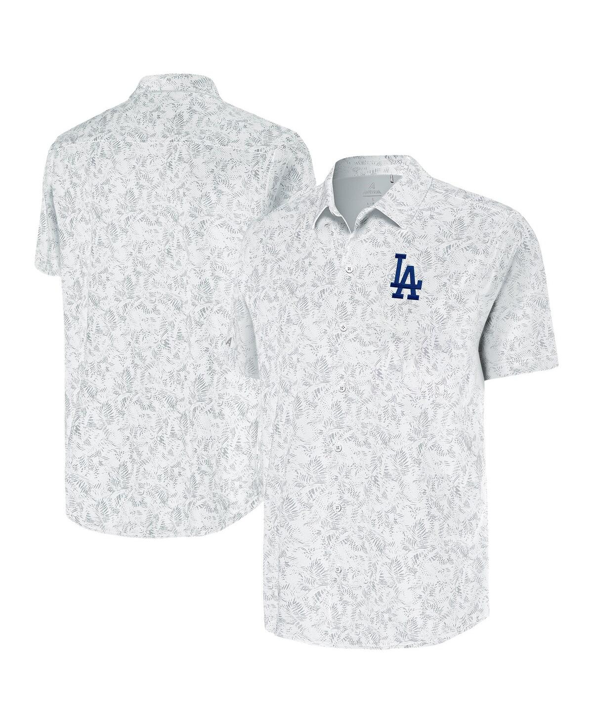 Click here for Antigua Mens White Los Angeles Dodgers Lush Button... prices