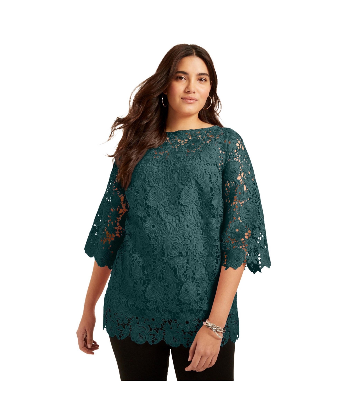 Click here for June + Vie Womens June + Vie Allover Lace Top - Da... prices
