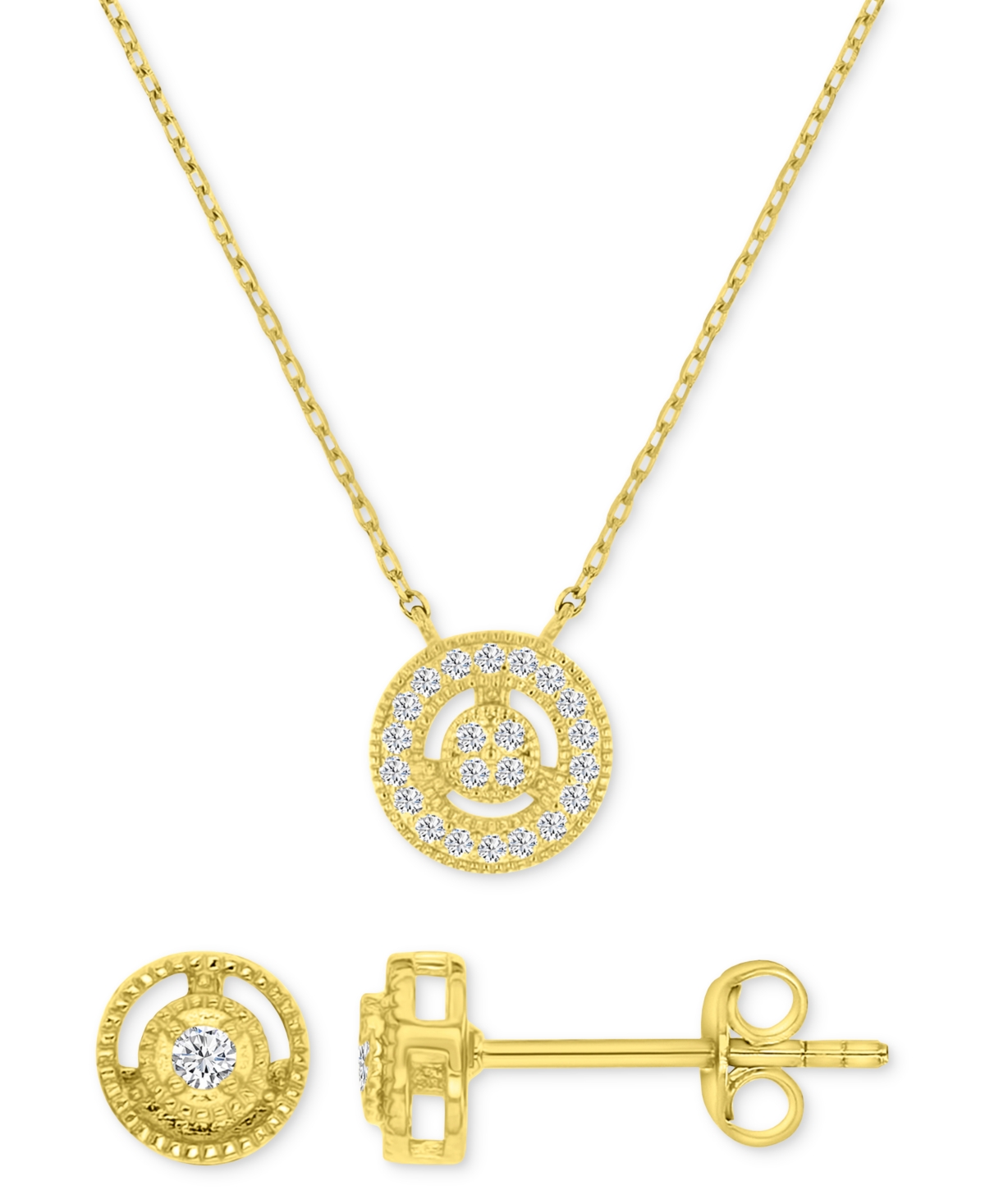 Click here for 2-Pc. Set Cubic Zirconia Halo Cluster Pendant Neck... prices