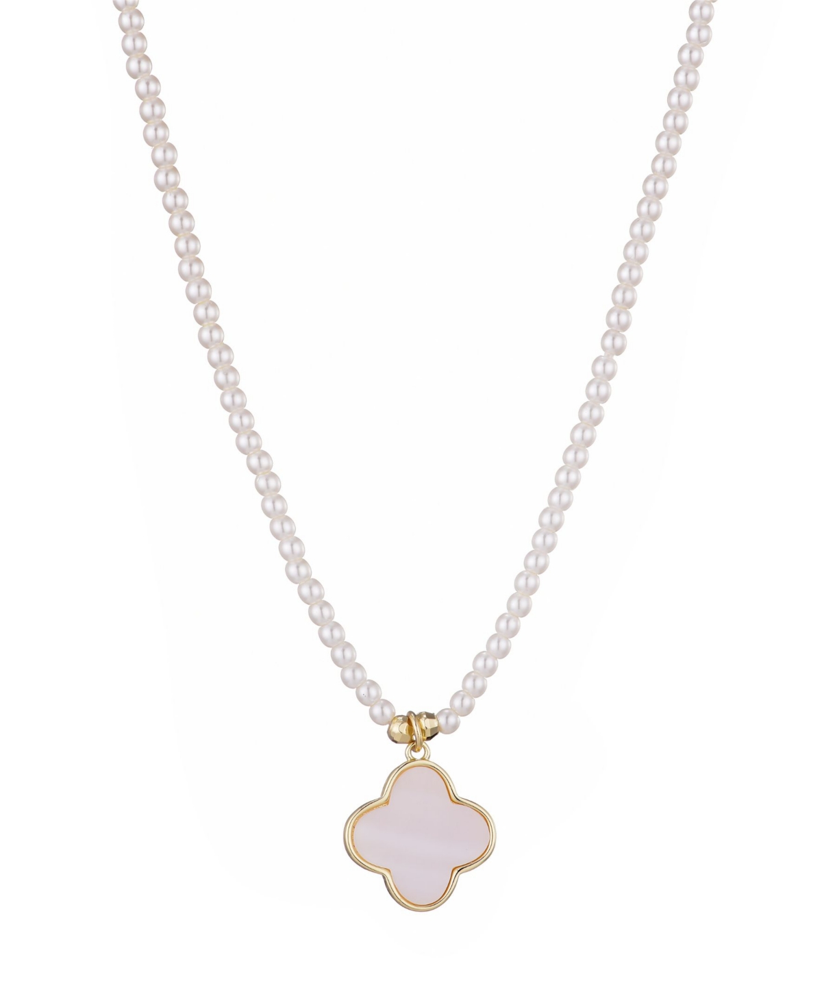 Click here for Adornia Gold Mother of Pearl Strand Clover Pendant... prices