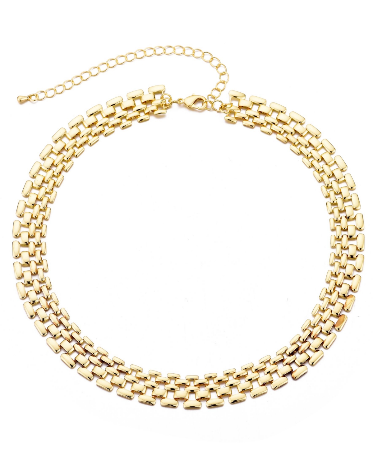 Click here for Adornia Gold Plated Grid Chain Necklace - Gold prices