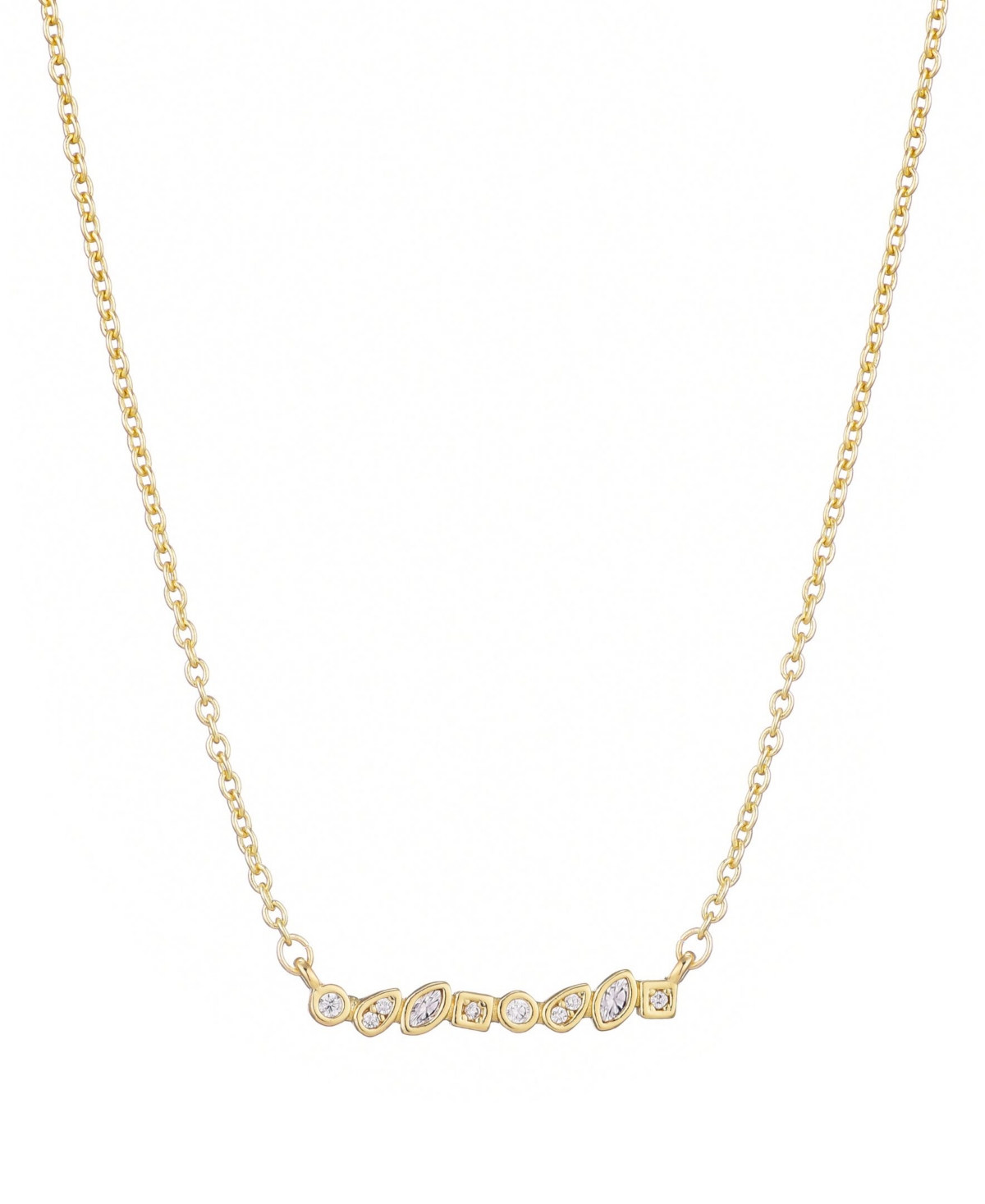 Click here for Adornia Gold Crystal Dainty Mixed Shape Bar Neckla... prices